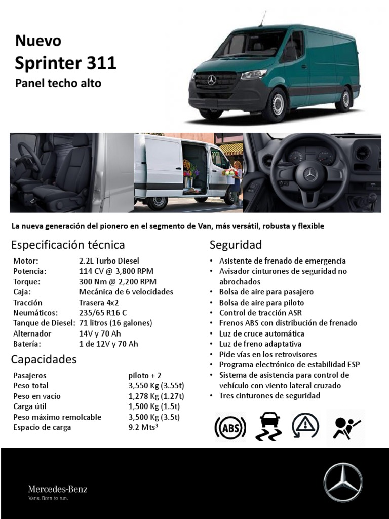 Hoja Tecnica Sprinter 311 20-06-20 | PDF | Airbag | Coche