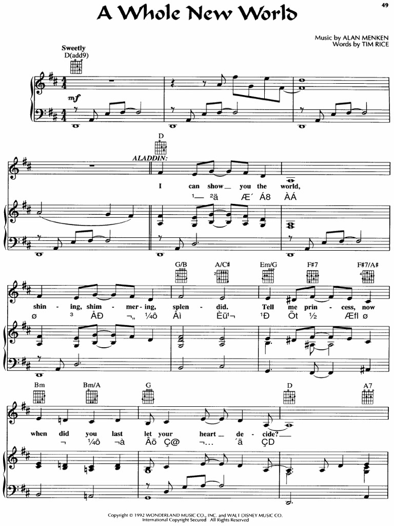 알라딘 a Whole New World | PDF