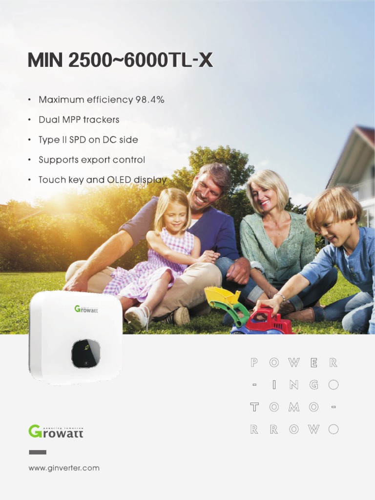 Growatt MIN 2500-6000TL-X Datasheet | PDF