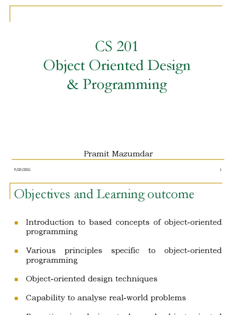 Oops Final Pdf Class Computer Programming Object Oriented Programming