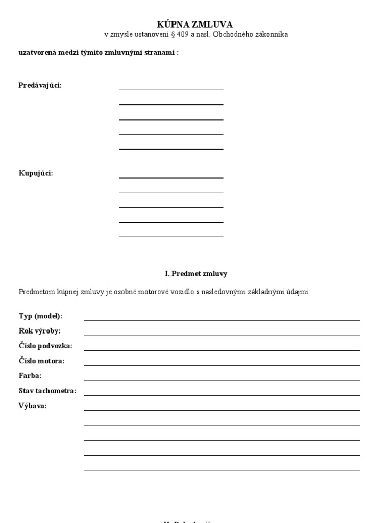 Kupno Predajna Zmluva | PDF