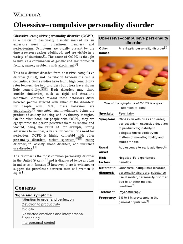 Obsessive-Compulsive Personality Disorder (OCPD) | PDF | Obsessive ...