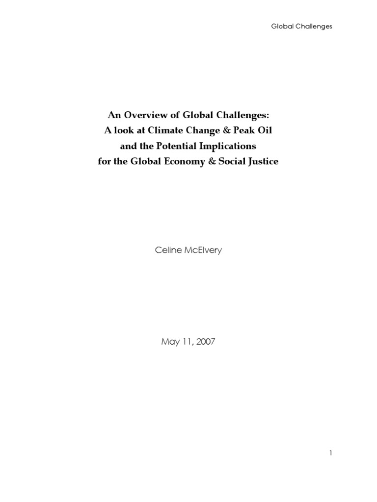 Overviewof Global Challenges | PDF | Scientific Opinion On Climate ...