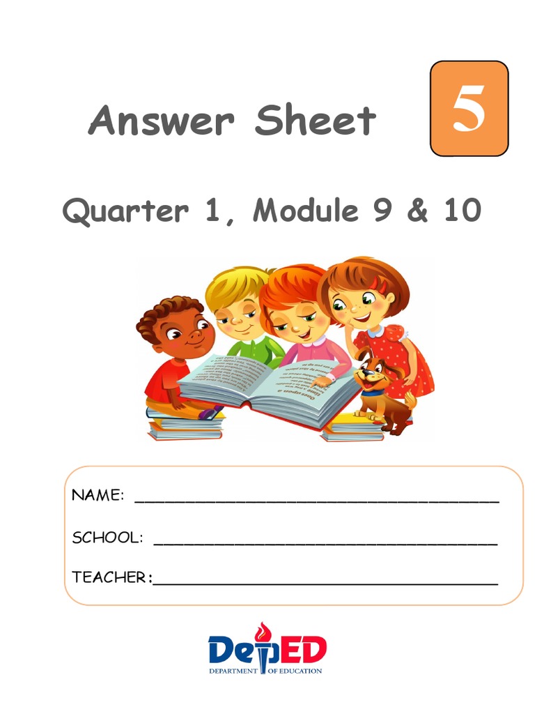 GRADE 5 Answer Sheet q1 Module 9&10 | PDF | Virus | Medicine