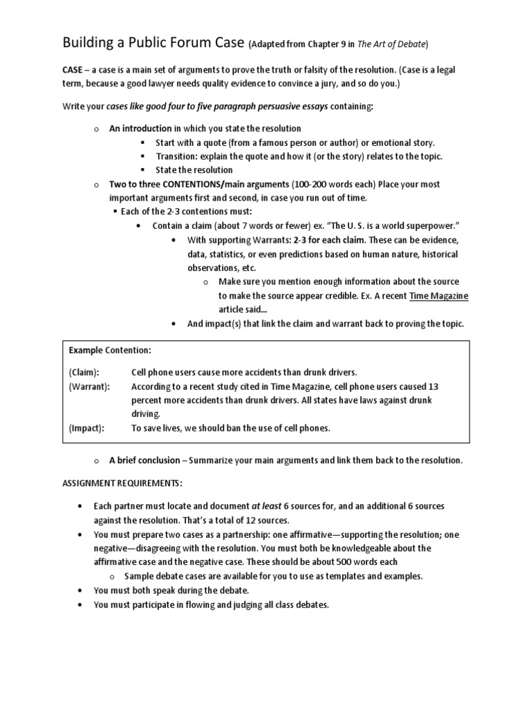 Building A Public Forum Case | PDF | Evidence | Argument