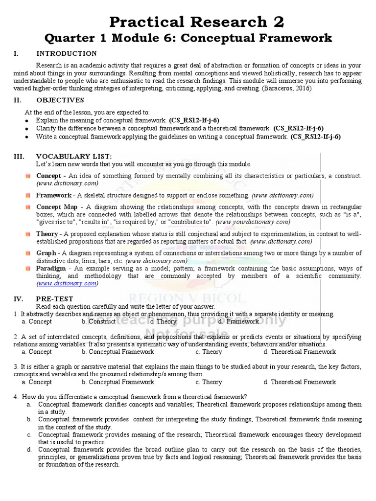 Practical Research 2 Module 6 Q1 | PDF | Theory | Concept