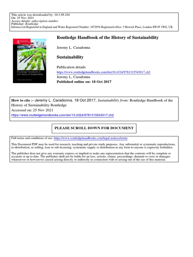 Historiography of Sustainability Part II | PDF | Sustainability ...