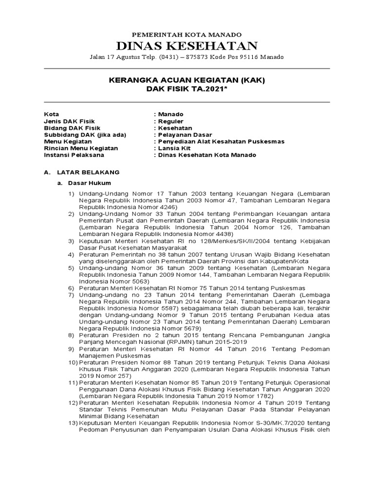 KAK Lansia Kit | PDF