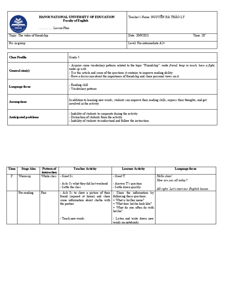 Lesson Plan Homework Week 2 | PDF | Lesson Plan | Human Communication Lesson Plan Homework Week 2 | PDF | Lesson Plan | Human Communication