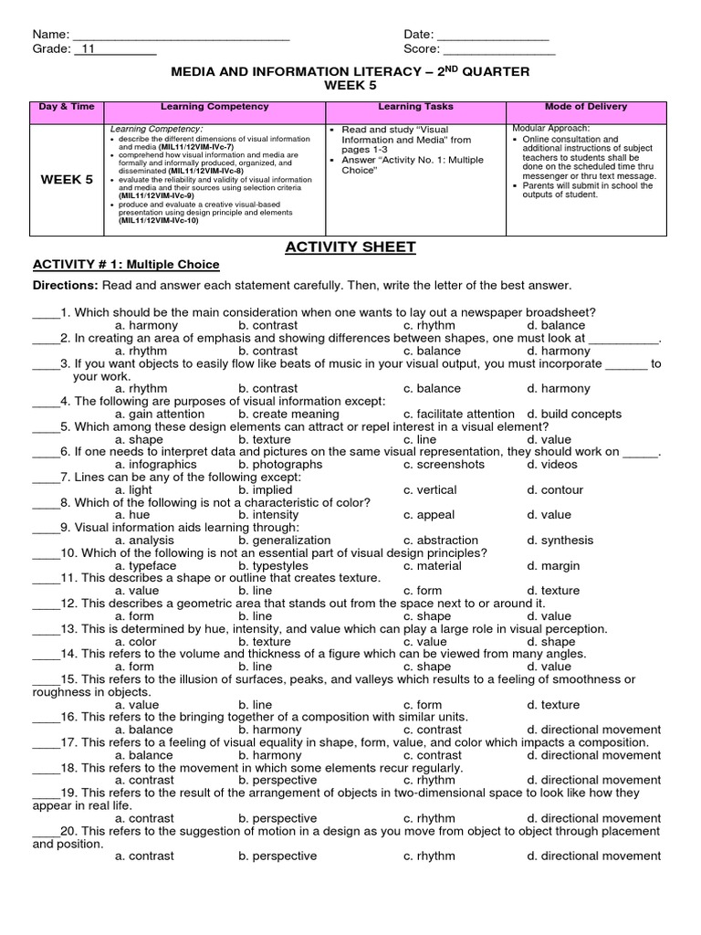 MIL-Learning Activity Sheets2nd QUARTER (WEEK 5-8) | PDF | Media ...