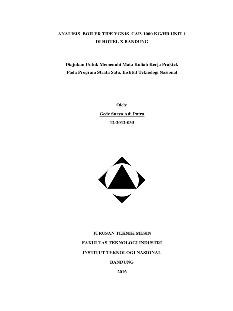 Analisis Boiler Tipe Ygnis Cap. 1000 KGHR Unit 1 Di Hotel X Bandung | PDF