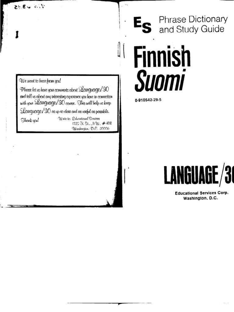 Finnish Phrase Dictionary Guide | PDF | Language Arts & Discipline ...