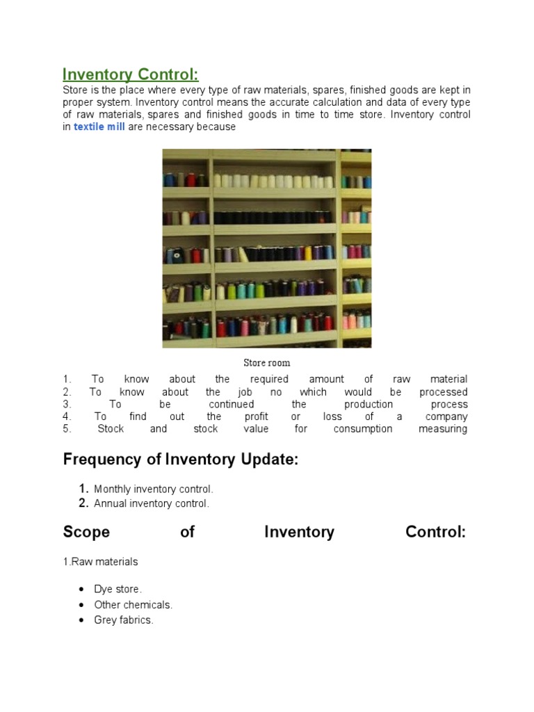 Inventory Control:: Frequency of Inventory Update | Download Free PDF ...