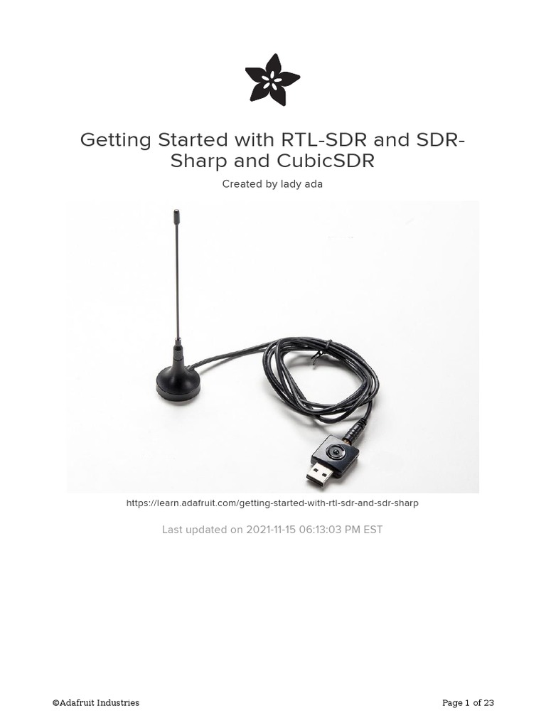 Getting Started With RTL-SDR and Sdr-Sharp and Cubicsdr: Created by Lady Ada | PDF | Software ...