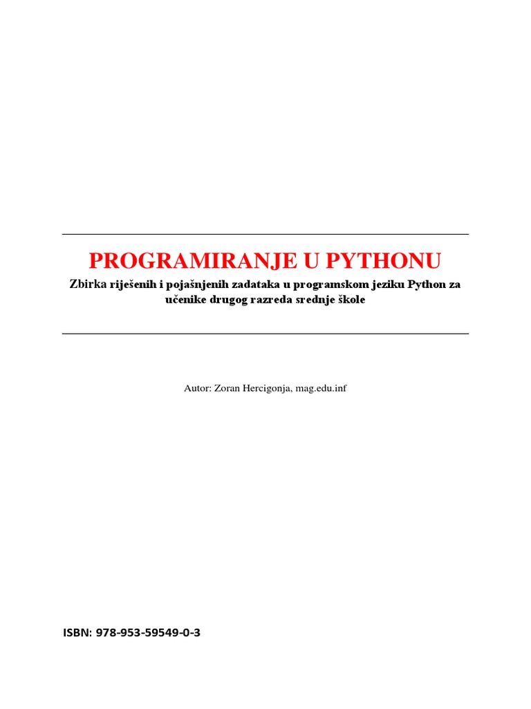 884671.foi Programiranje U Pythonu | PDF