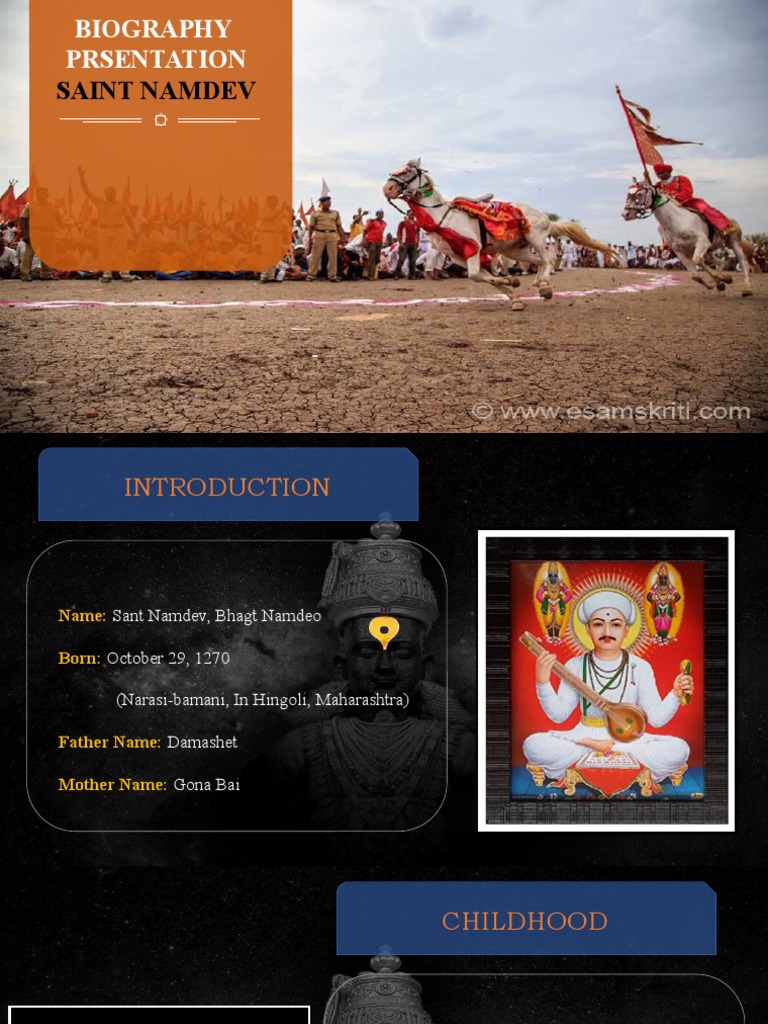 Saint Namdev: Biography Prsentation | PDF | Religion & Spirituality