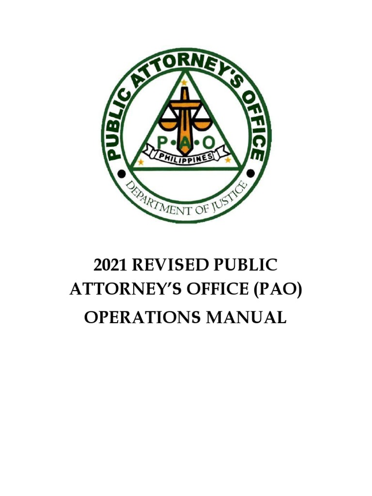 2021 Revised Pao Operations Manual Final | PDF | Continuance | Bail