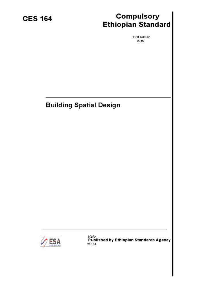 Compulsory Ethiopian Standard For Building Spatial Design CES 164 | PDF | Wall | Window