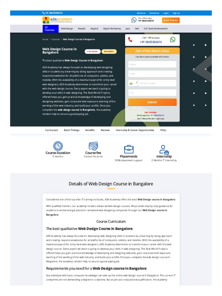 Web Design Course in Bangalore | PDF | Html | Html Element