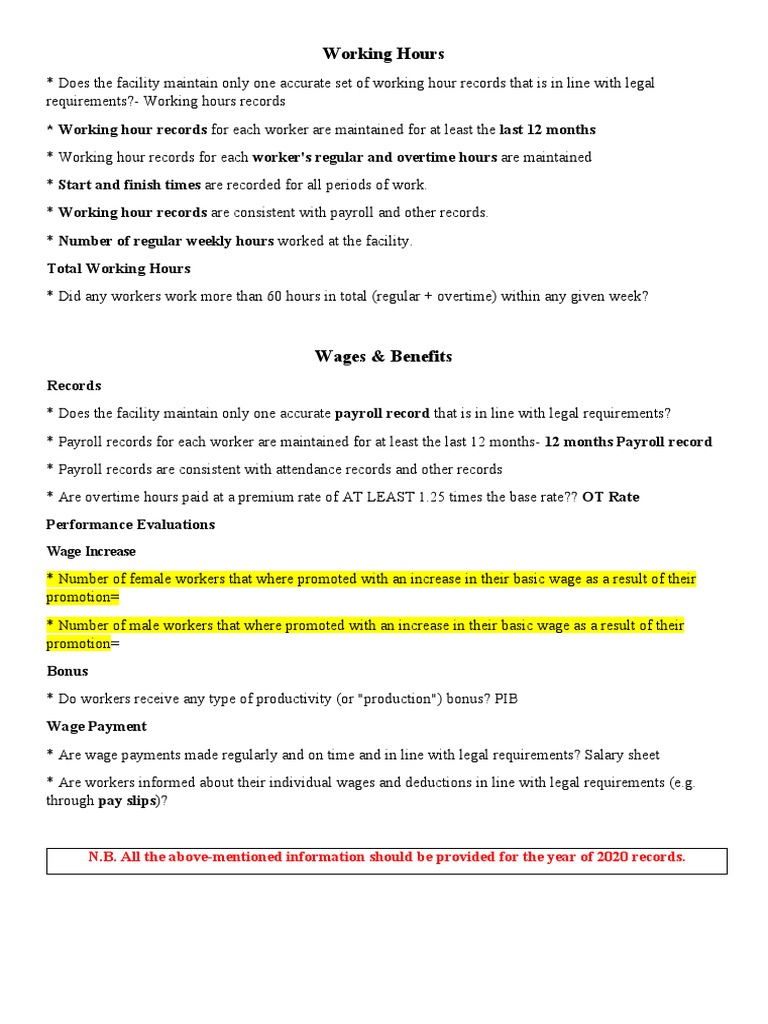 Higg FSLM Questions 2020 | PDF | Career & Growth