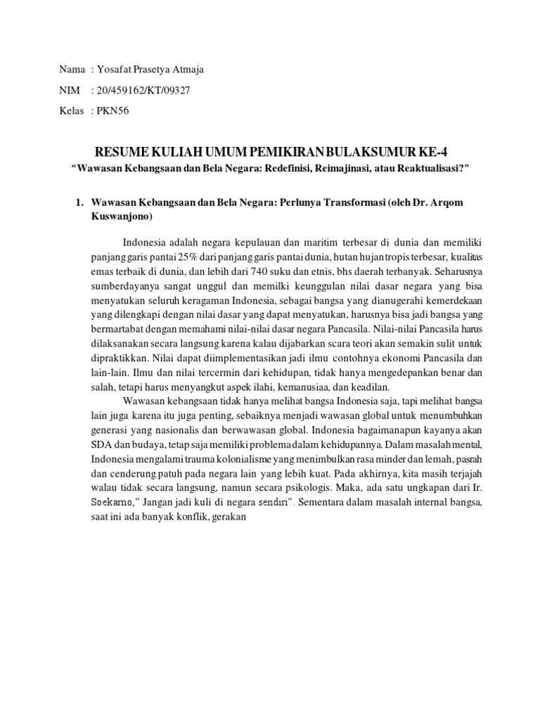 Resume Studium Generale PKN56 2021 | PDF