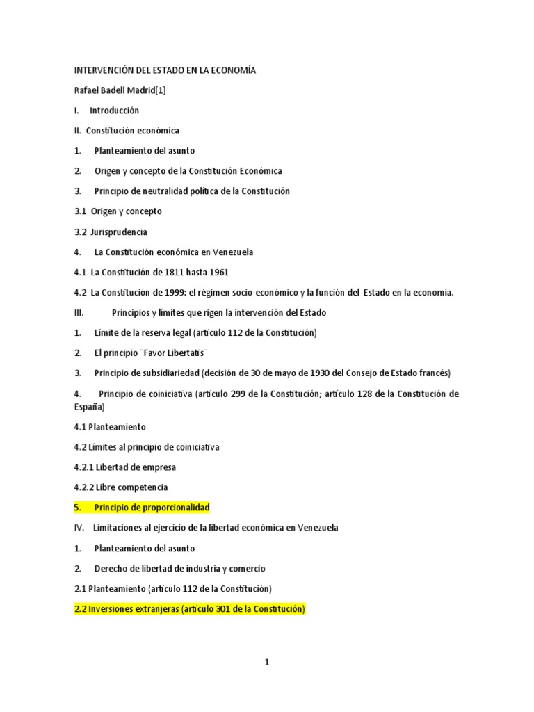 Intervención estatal en la economía: principios y límites | PDF ...