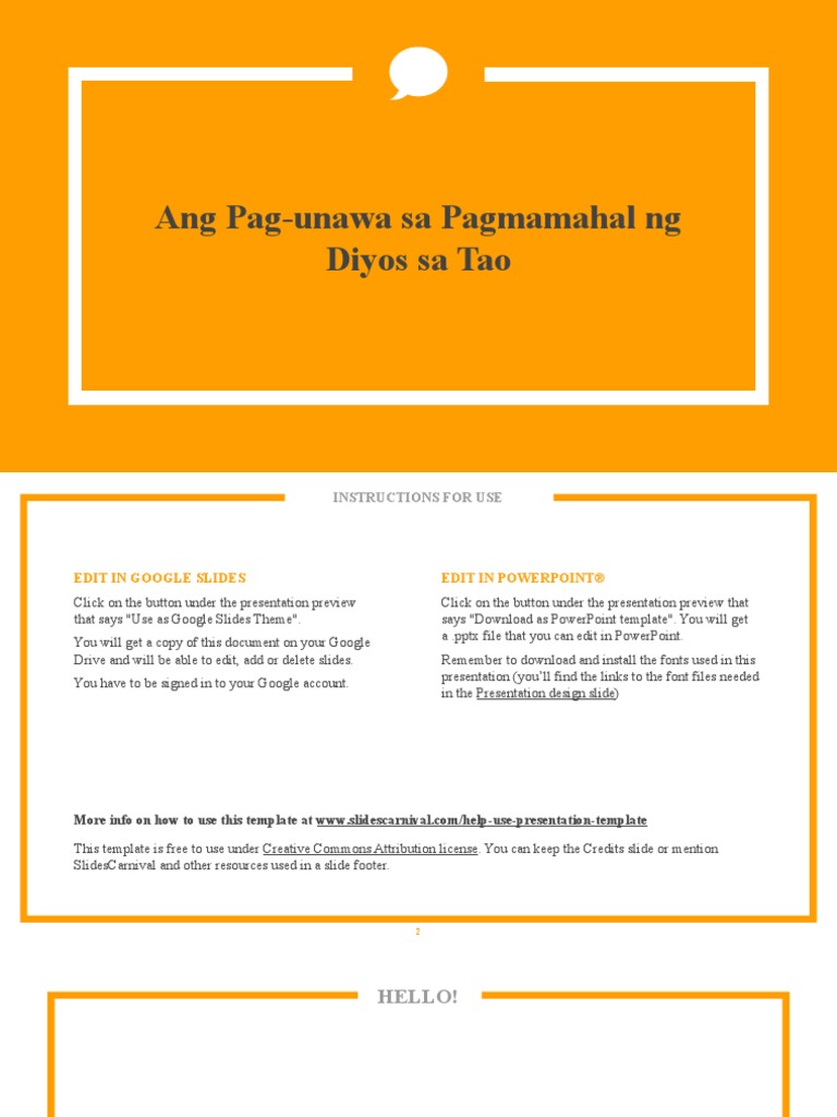 Aralin 1 - Pagmamahal NG Diyos Sa Tao | PDF | Color | Yellow