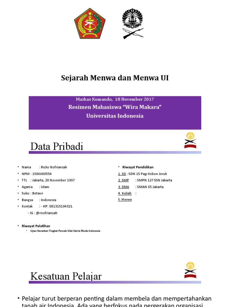 Sejarah Menwa di Universitas Indonesia | PDF