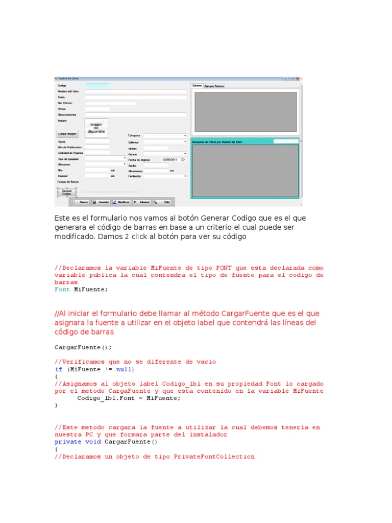 Codigo de Barras C# | PDF | Programa de computadora | Programación