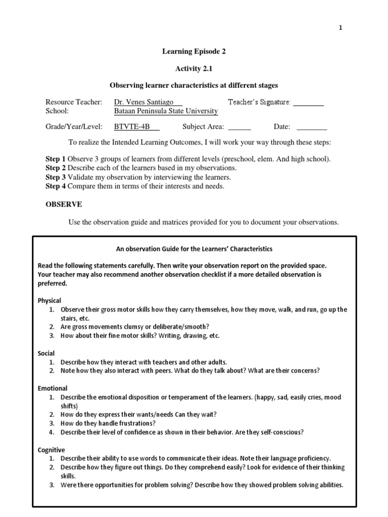 Mones, Michelle R. (BTVTE-4B) FS-1-Learning-Episode-2-Activity-2.1-Observing-Learner ...