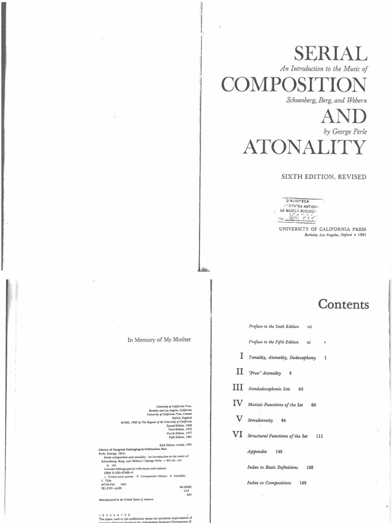 Perle - Serial Composition and Atonality | PDF