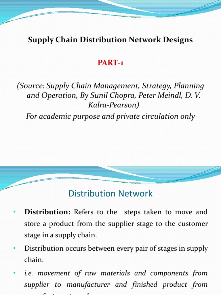 SCM 2021 Supply Chain Distribution Network Design - Part 1 | PDF ...