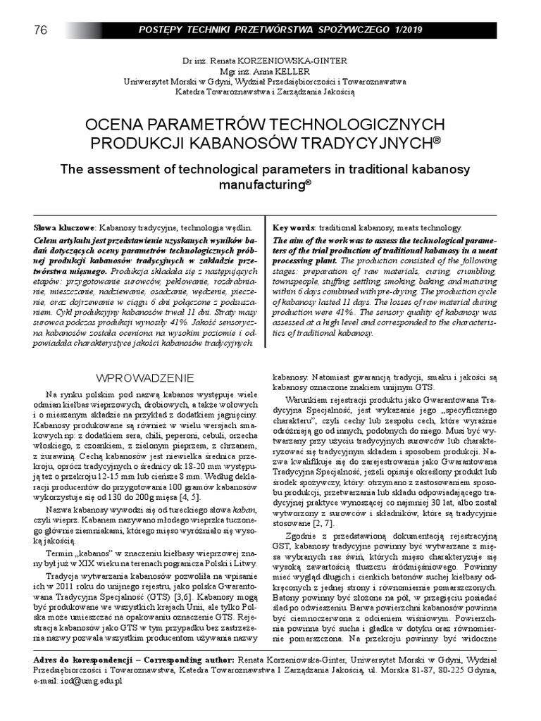 Kabanosy Receptura | PDF