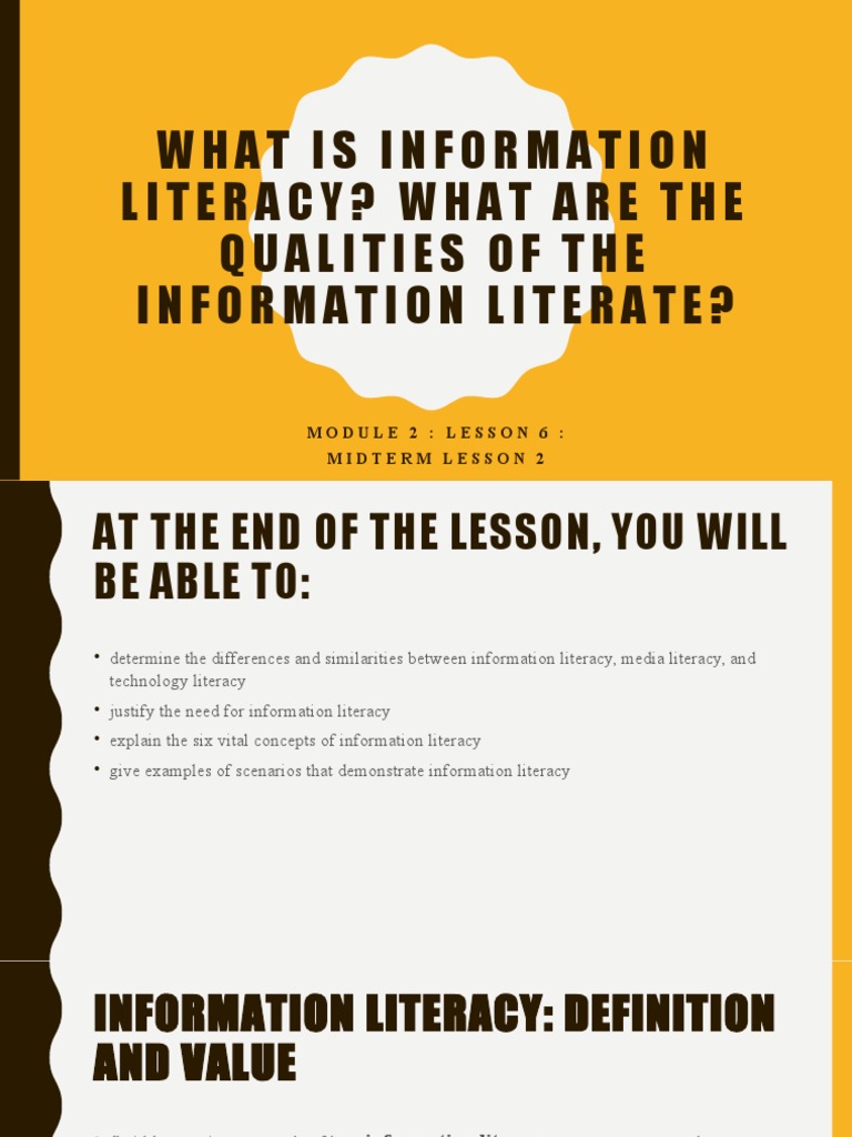 What Is Information Literacy? What Are The Qualities of The Information ...