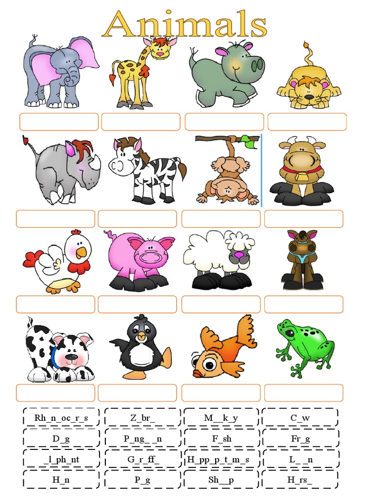 Animals Cut and Paste | PDF