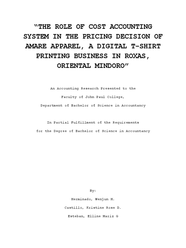 Accouting Research Chapters 1-3 | PDF | Cost Accounting | Interview