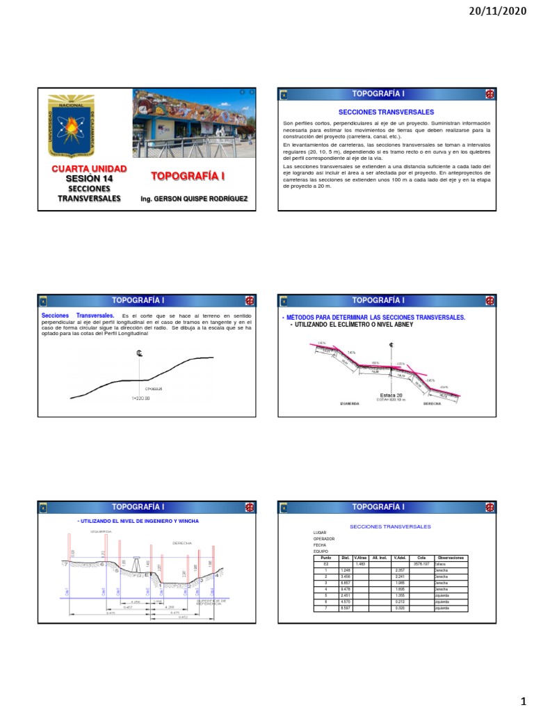 Secciones Transversales | PDF | Pendiente | Geometría