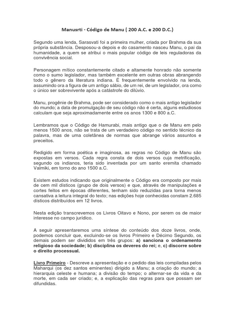 Código de Manu | PDF