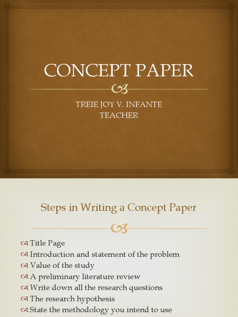 Steps and Concepts for Developing an Effective Concept Paper | PDF ...