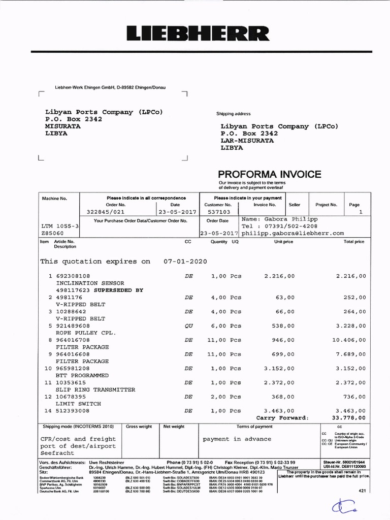 Proforma Invoice | PDF