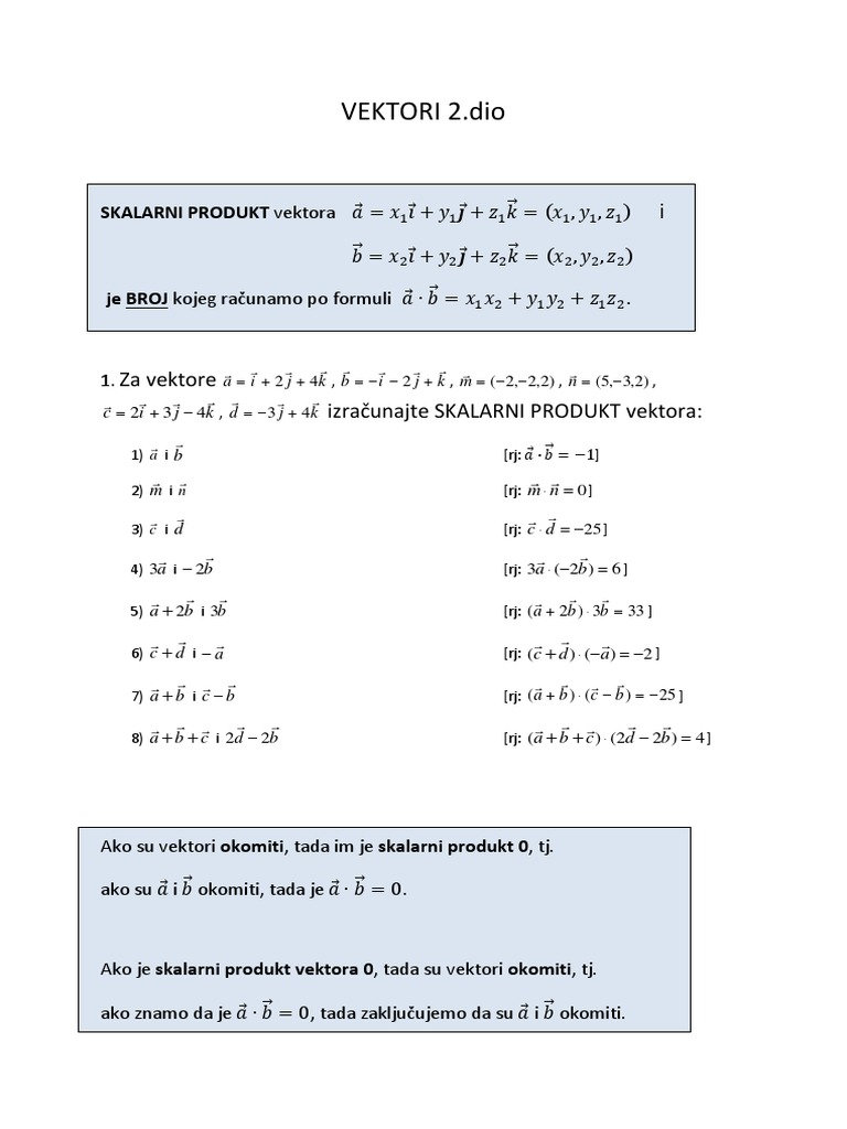 Vektori 2 Dio Gradiva | PDF
