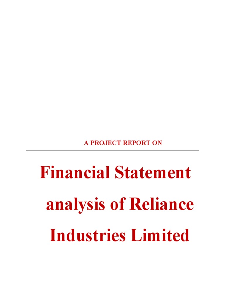 19wj1e0022 Financial Statment Analysis Reliance | PDF | Market ...