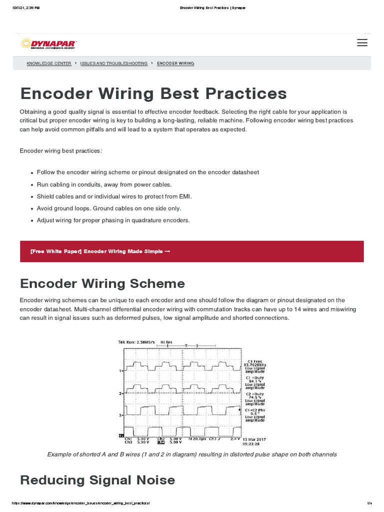 Encoder Wiring Best Practices - Dynapar | PDF | Electric Motor ...
