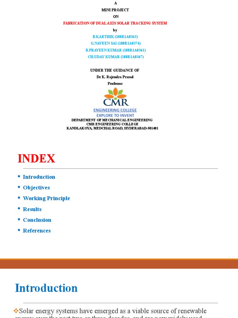 Dual Axis Solar Tracking System Project | PDF | Direct Current | Solar ...
