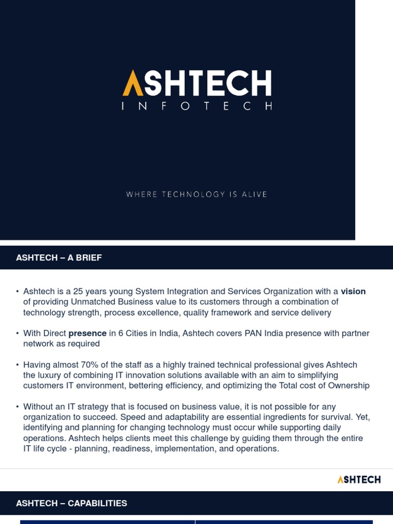 Company Profile - Ashtech Infotech (India) PVT LTD | PDF | Automation | Computer Network