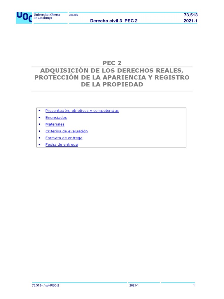 Sol PEC 2 2021 1 | PDF | Propiedad | Ley común