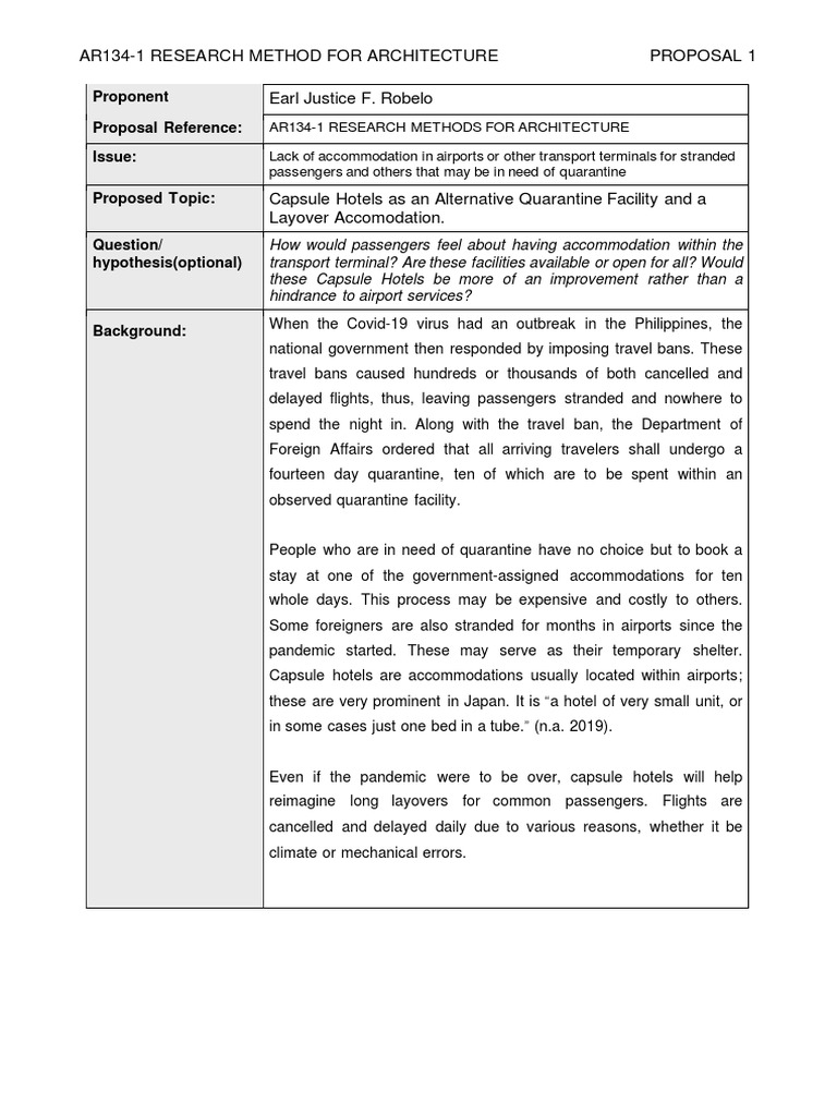 Research Proposal 100 Robelo | PDF | Evaluation | Airport