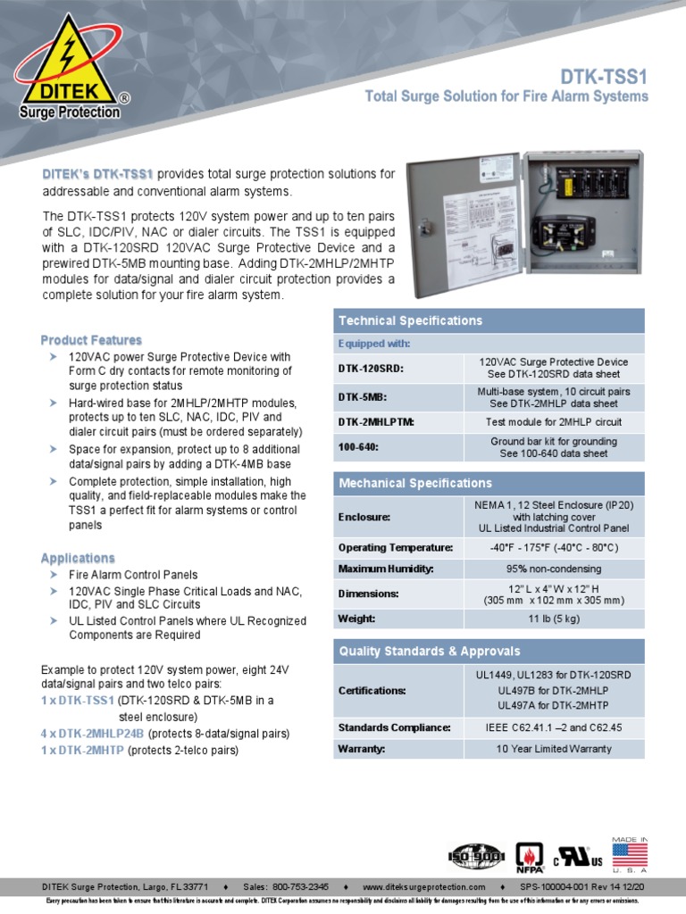 Ditek'S Dtk-Tss1: Technical Specifications | PDF | Computer Engineering ...