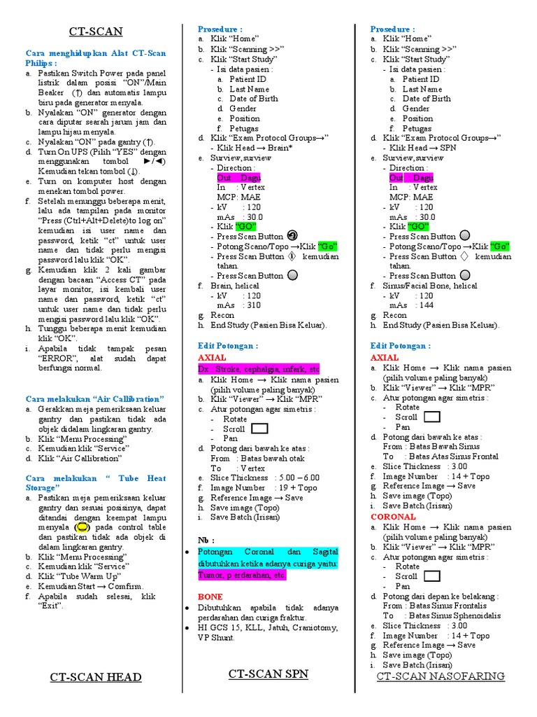 Prosedur Ct-Scan | PDF