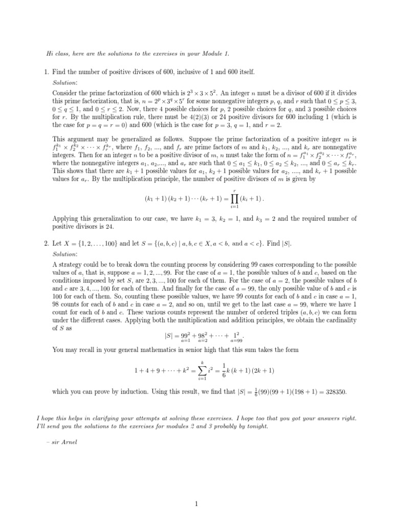 Solutions to Module 1 Exercises | PDF | Factorization | Abstract Algebra